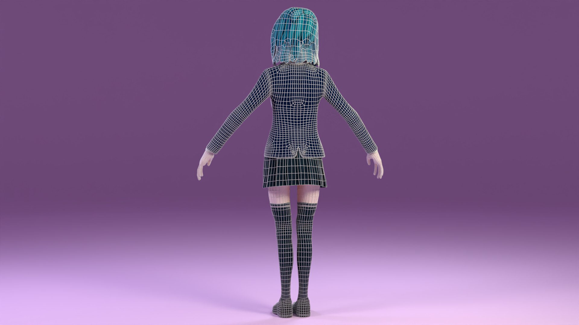 Girl Anime School 3D Model - TurboSquid 1691252