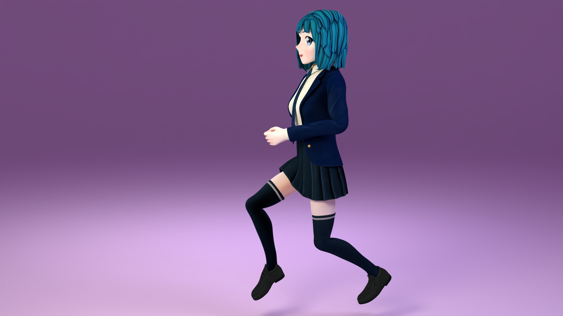 Girl Anime School 3D Model - TurboSquid 1691252