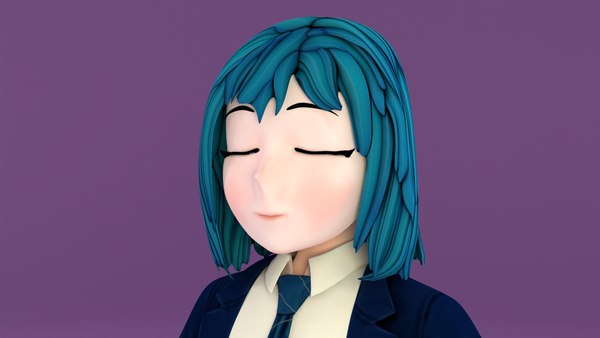 Girl anime school 3D model - TurboSquid 1691252