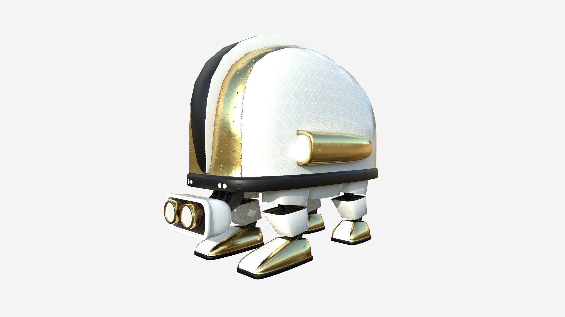 Turtleback Robot J05 White Gold - SciFi Character Design 3D ...