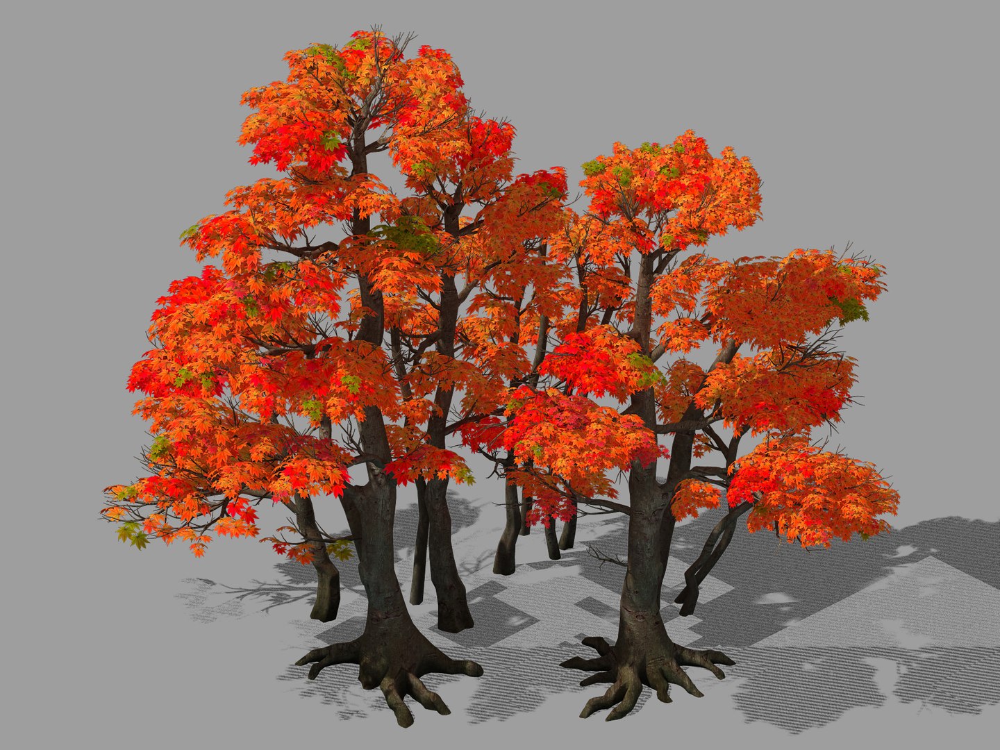 3D Model Forest - Red Tree - TurboSquid 1449180