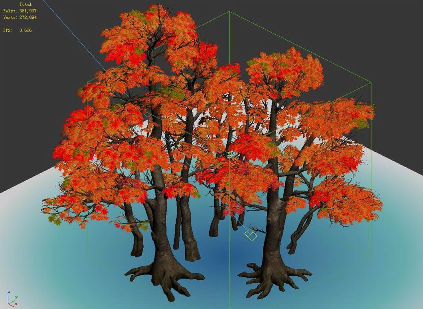3D Model Forest - Red Tree - TurboSquid 1449180