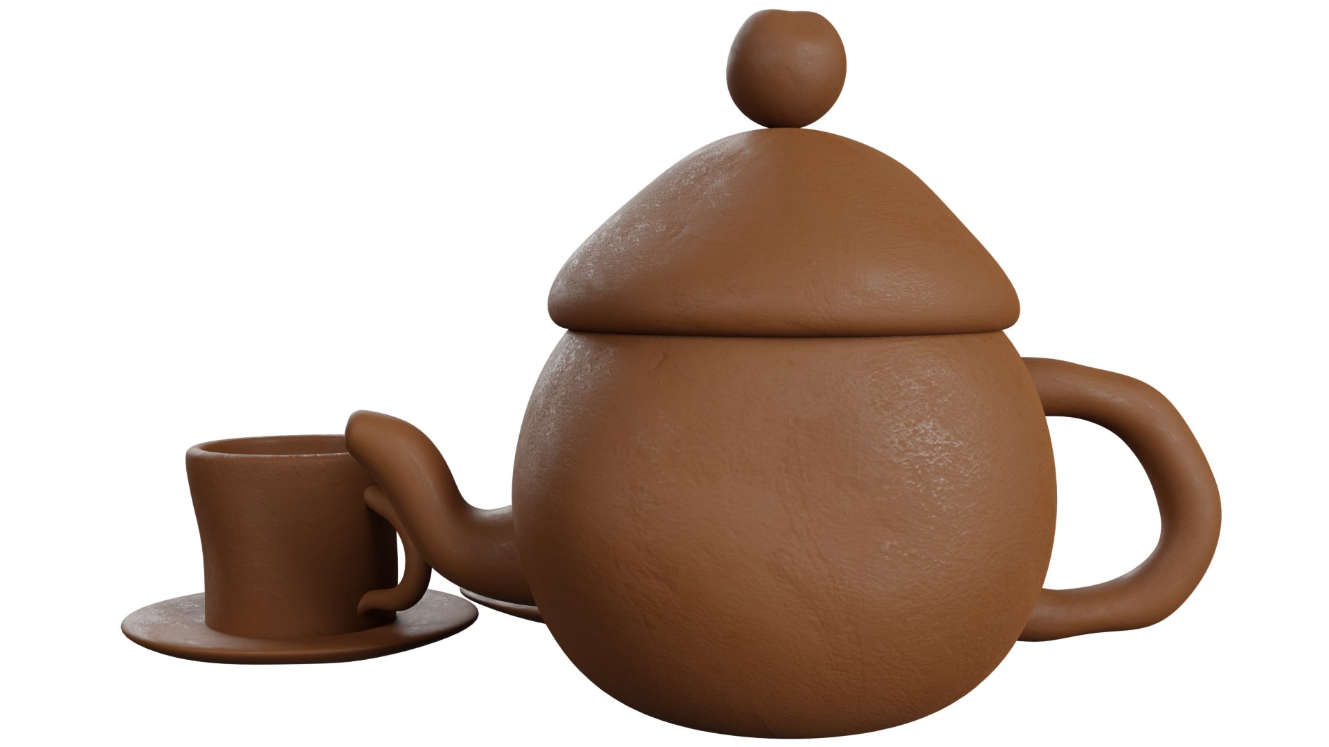 3D Model Clay Teapot - TurboSquid 2262662