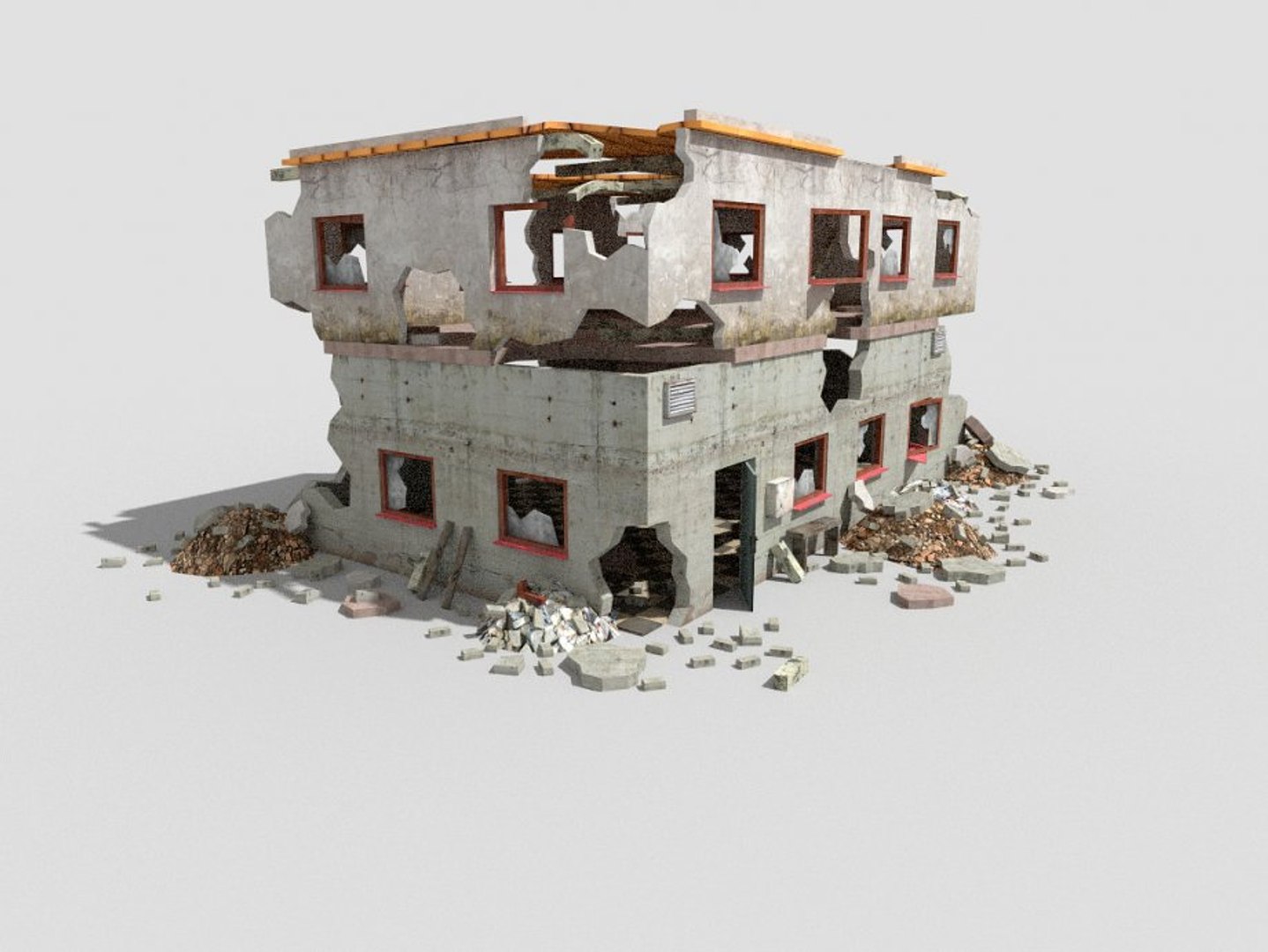 3d Destroyed Building