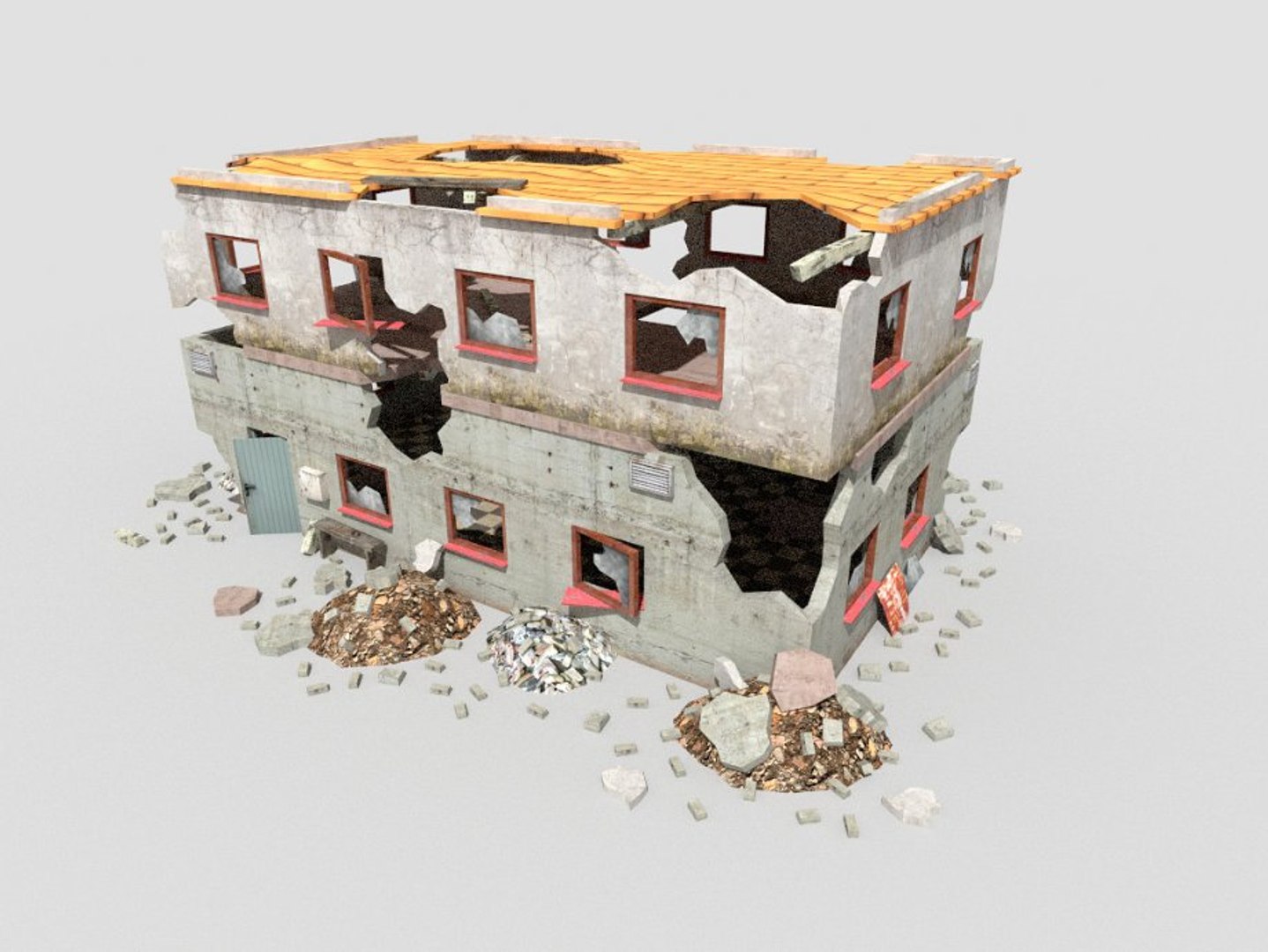 3d Destroyed Building