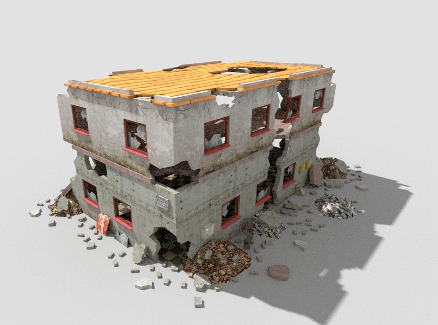 3d Destroyed Building