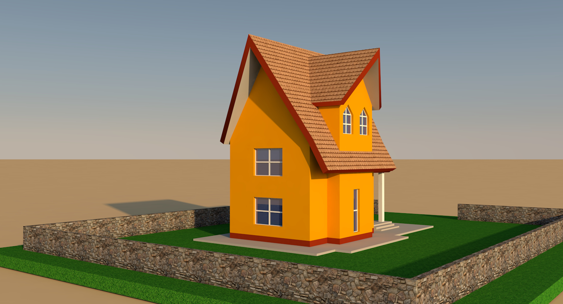 3D Cartoon house model - TurboSquid 1737955