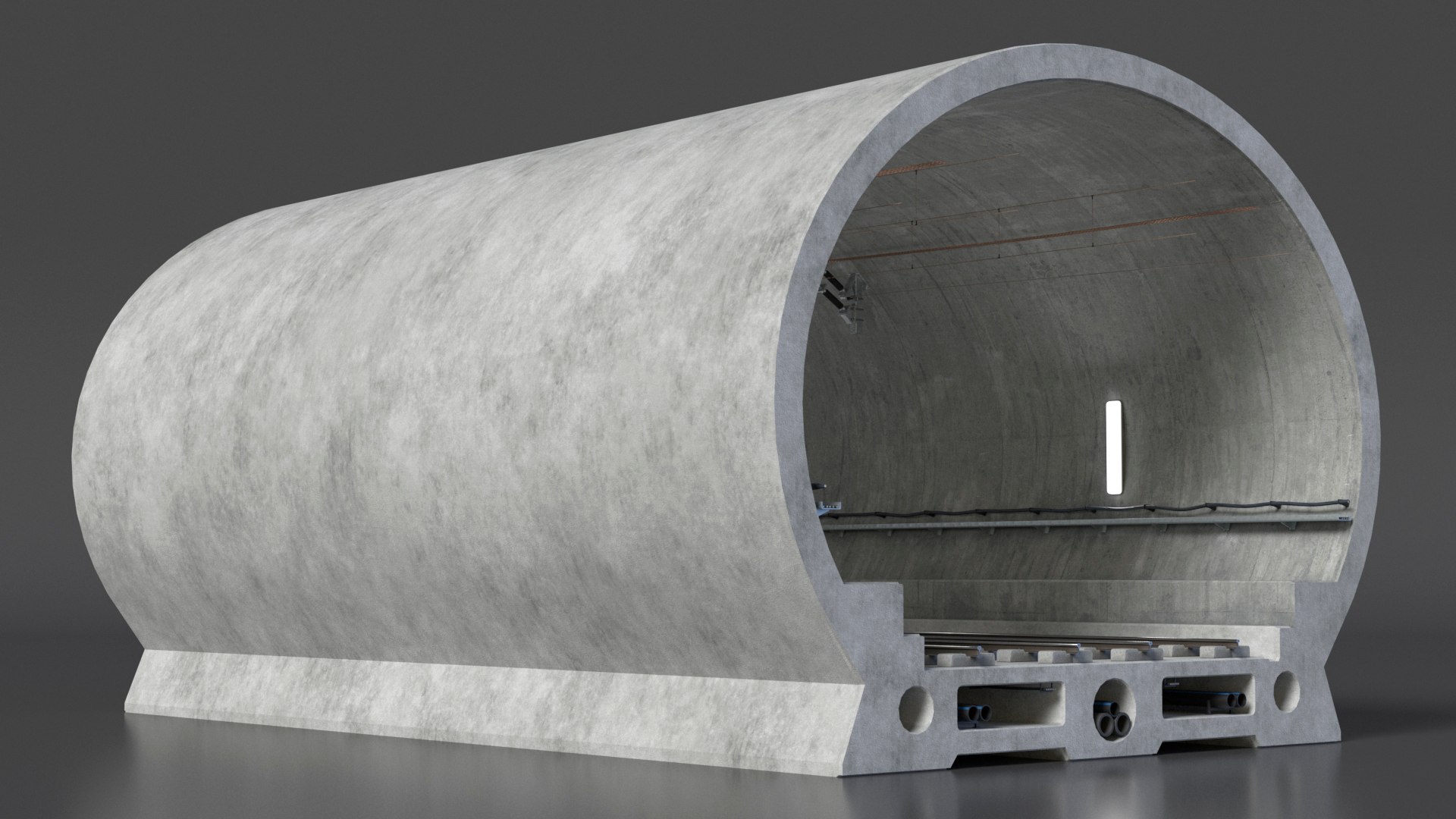 3D Railway Tunnel Section Straight - TurboSquid 2279012