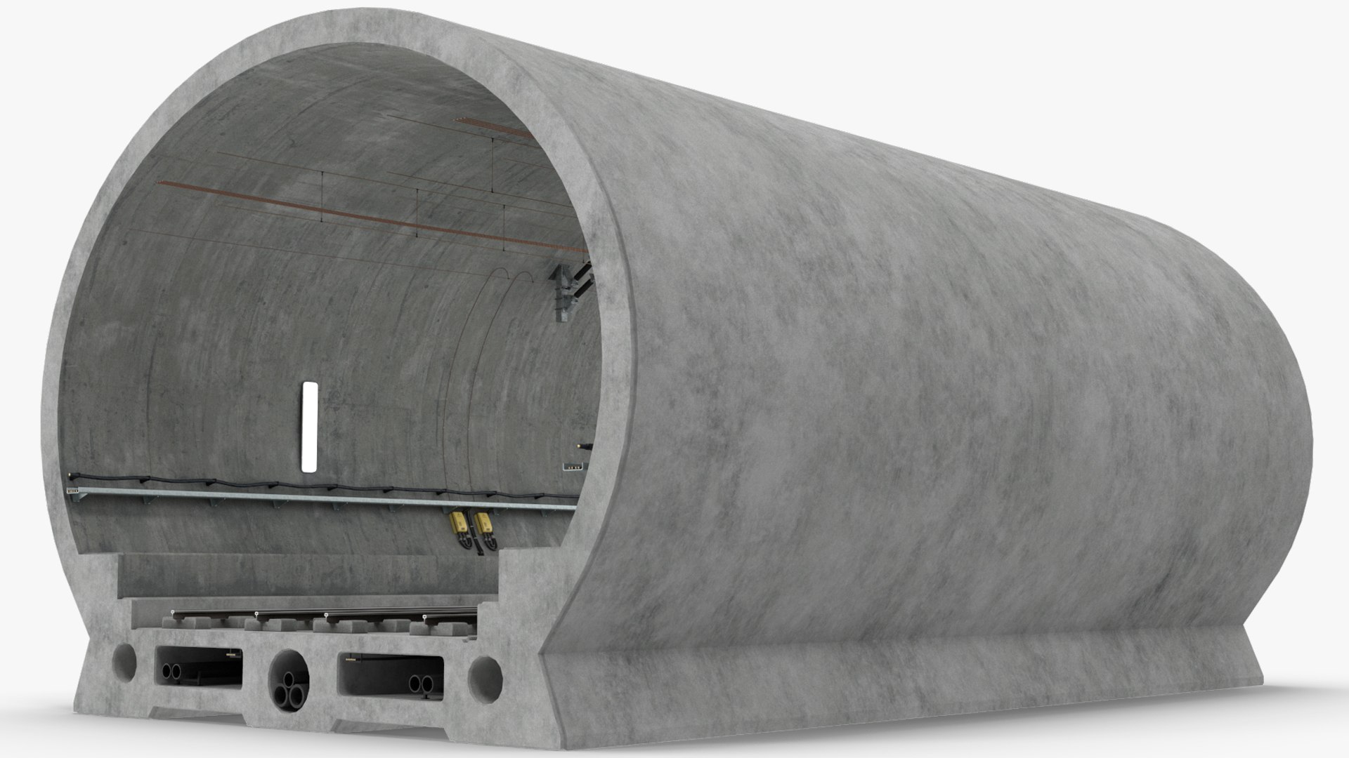 3D Railway Tunnel Section Straight - TurboSquid 2279012
