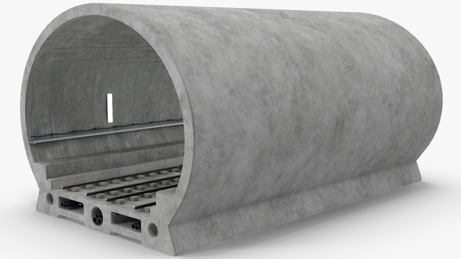 3D Railway Tunnel Section Straight - TurboSquid 2279012