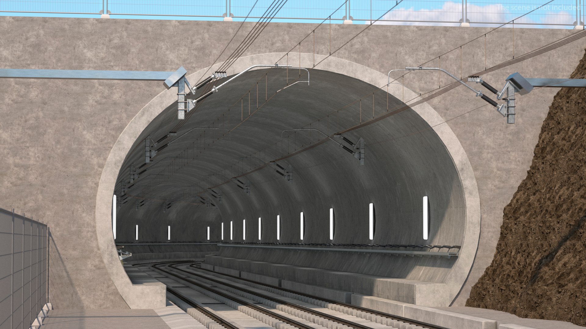 3D Railway Tunnel Section Straight - TurboSquid 2279012