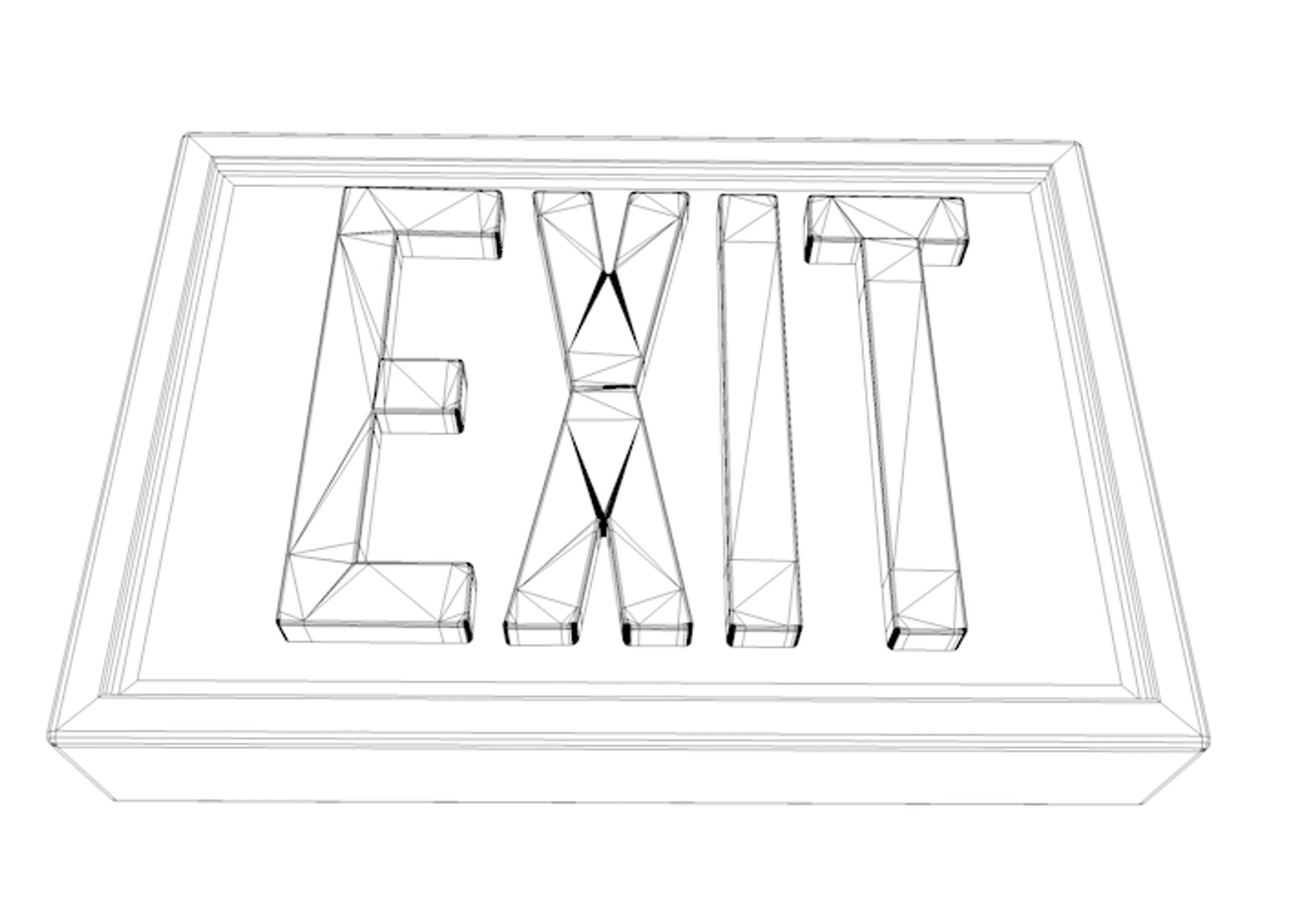 3d exit sign