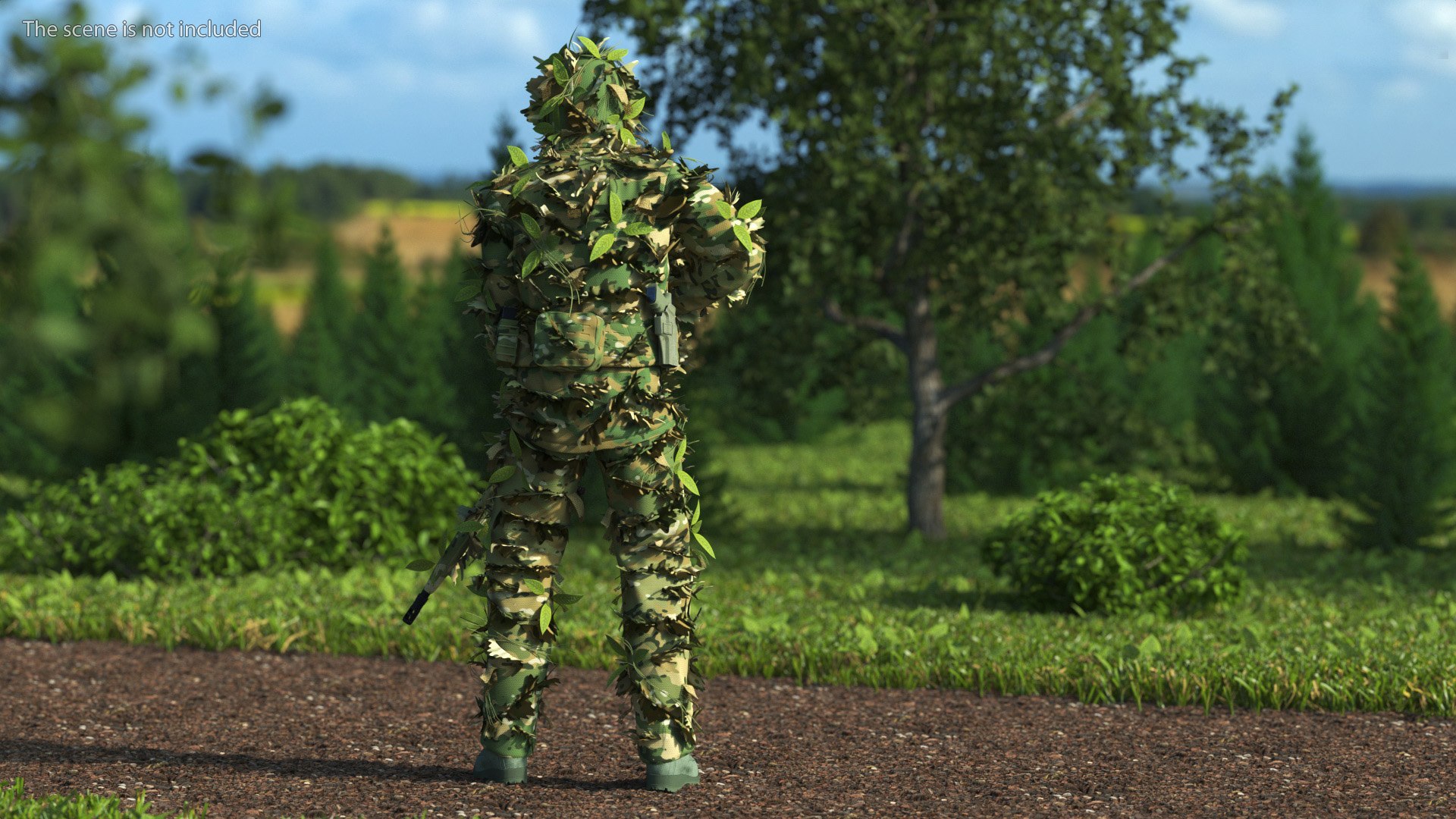 3D Sniper in Leaf Ghillie Suit Rigged for Maya model - TurboSquid 2000210