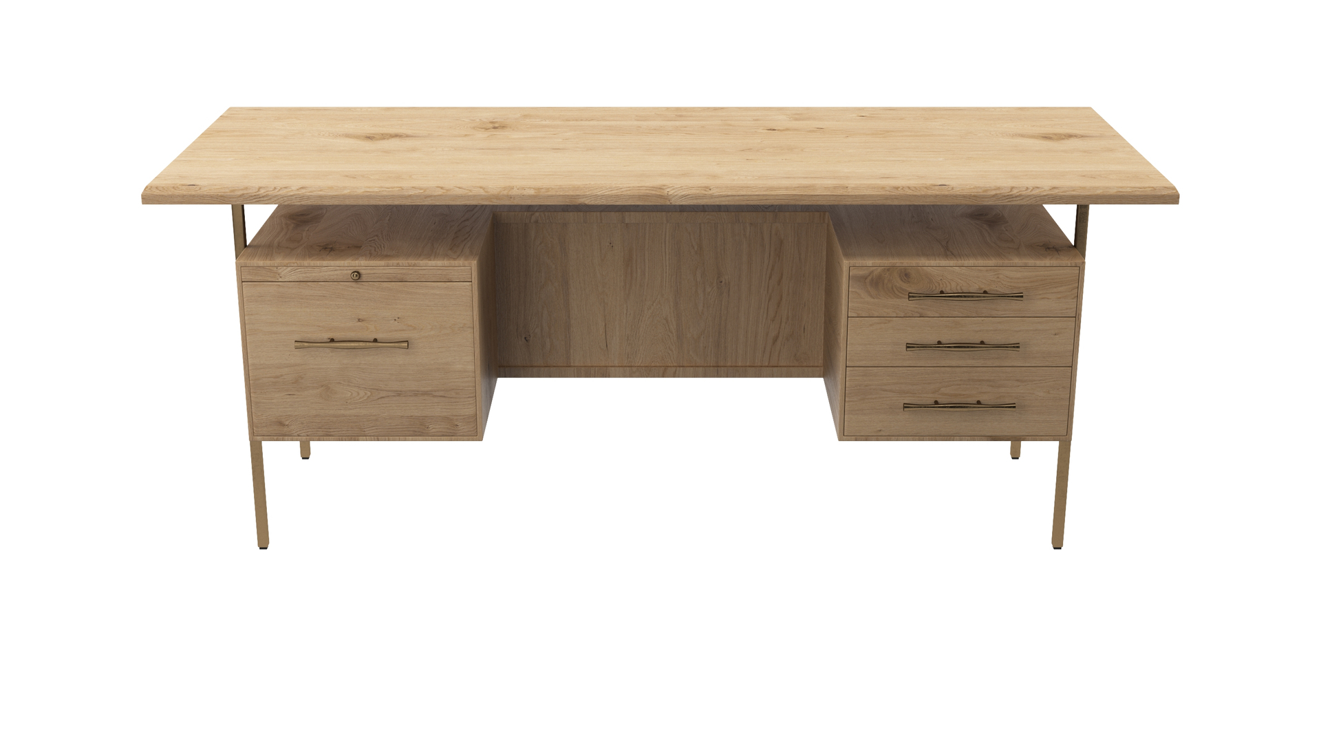 3D Wooden Desk - TurboSquid 2183326