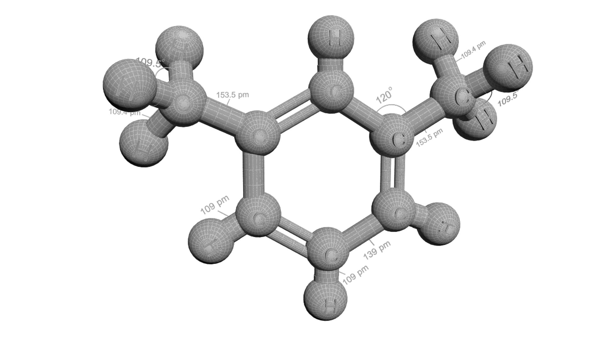Xylene Molecule C8h10 3D Model - TurboSquid 1427488