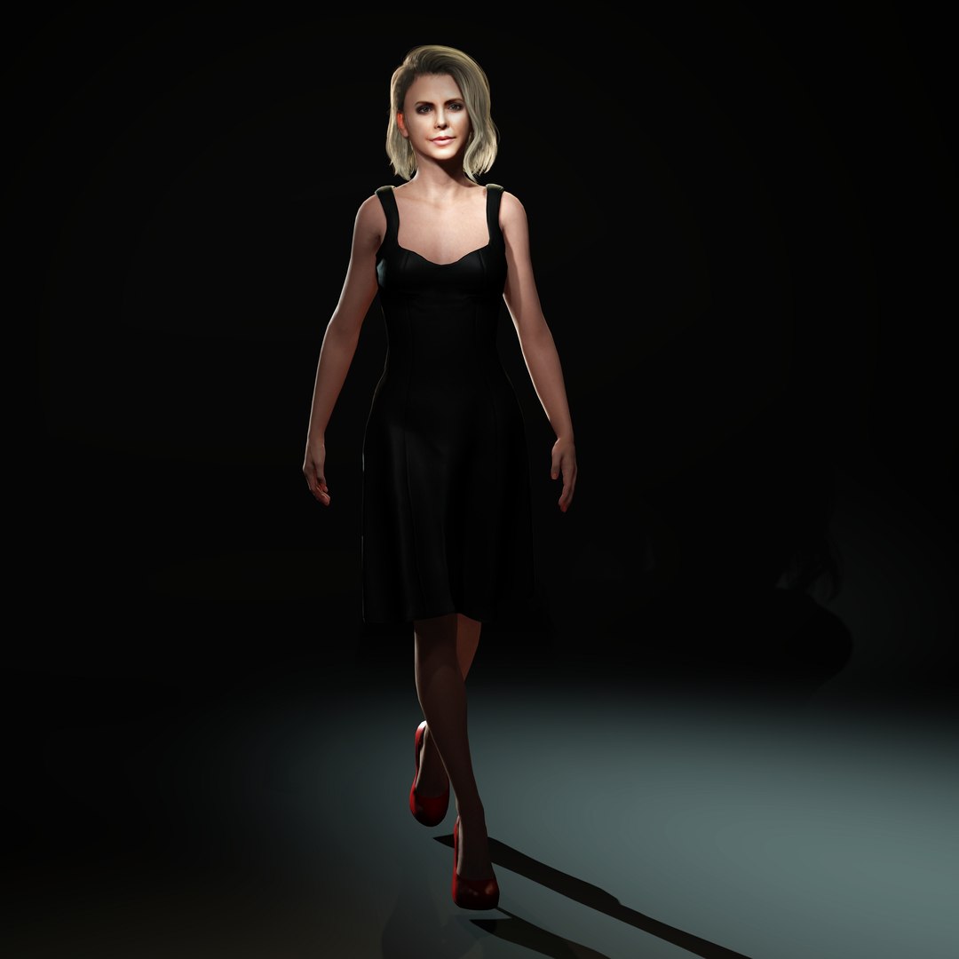 Charlize Theron 3D Model - Hyper Realistic - Low Poly 3D Model 3D Model ...