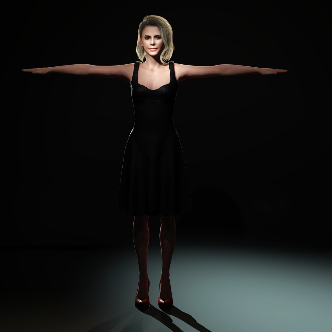Charlize Theron 3D Model - Hyper Realistic - Low Poly 3D Model 3D Model ...