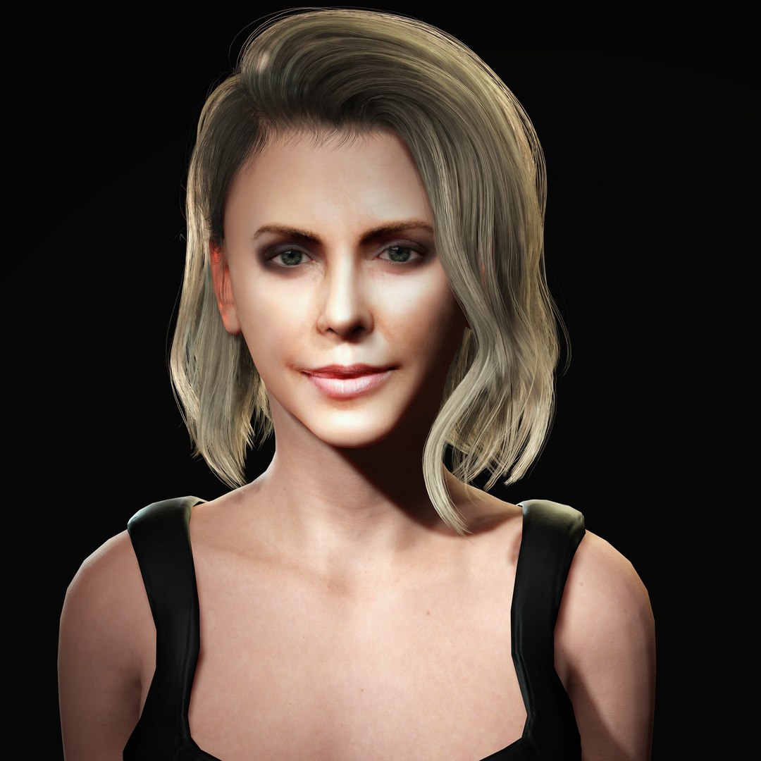 Charlize Theron 3D Model - Hyper Realistic - Low Poly 3D Model 3D Model ...