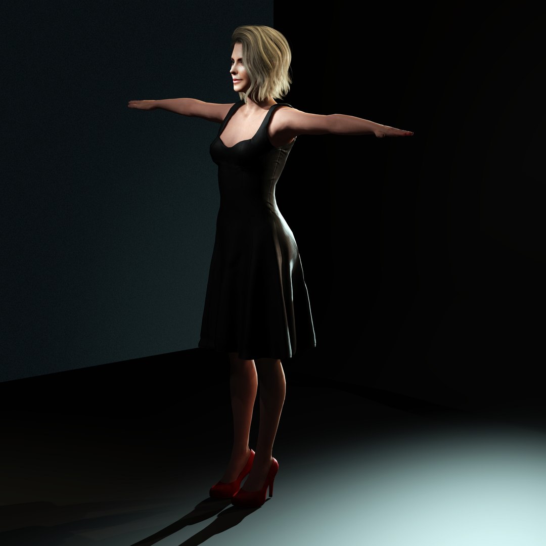 Charlize Theron 3D Model - Hyper Realistic - Low Poly 3D Model 3D Model ...