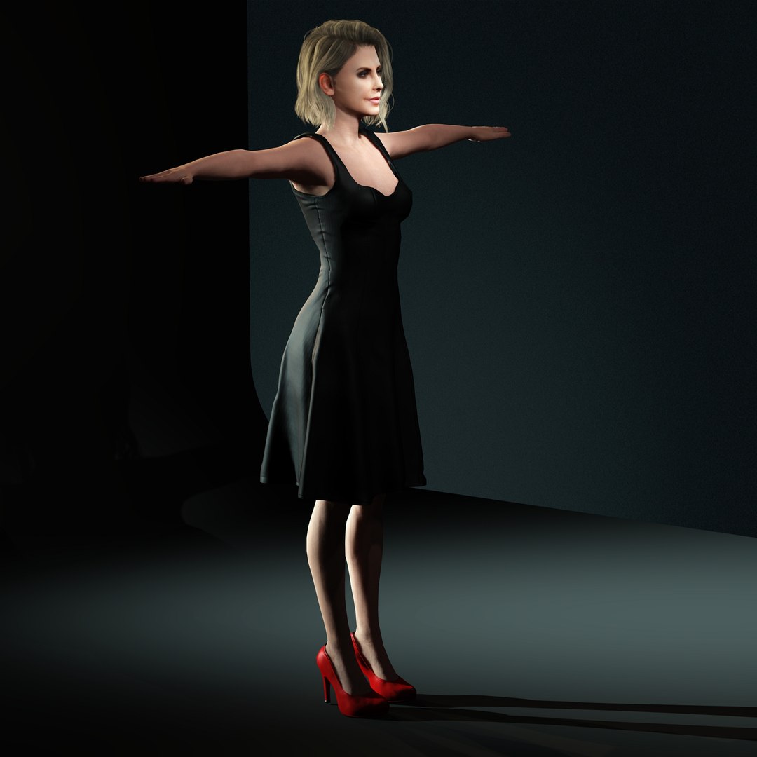 Charlize Theron 3D Model - Hyper Realistic - Low Poly 3D Model 3D Model ...