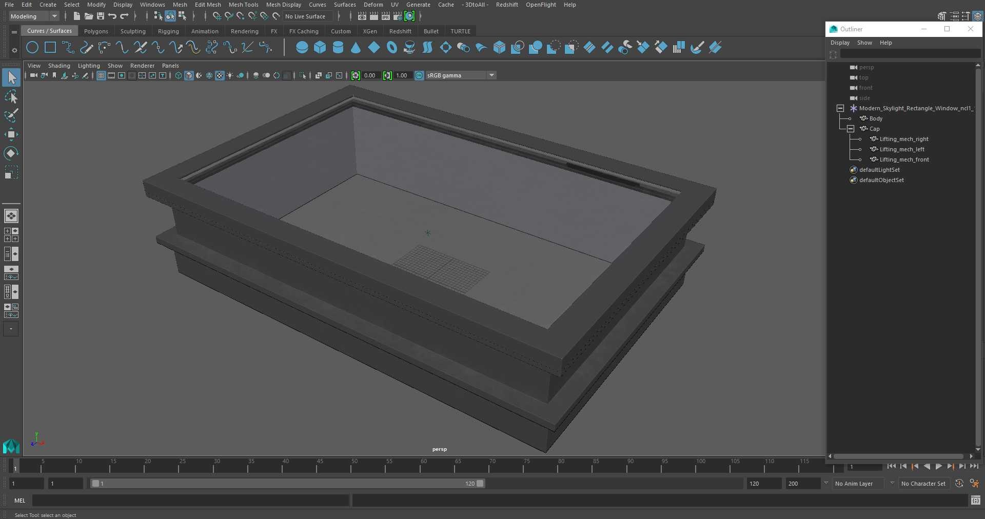 3D Modern Skylight Rectangle Window - TurboSquid 2193373