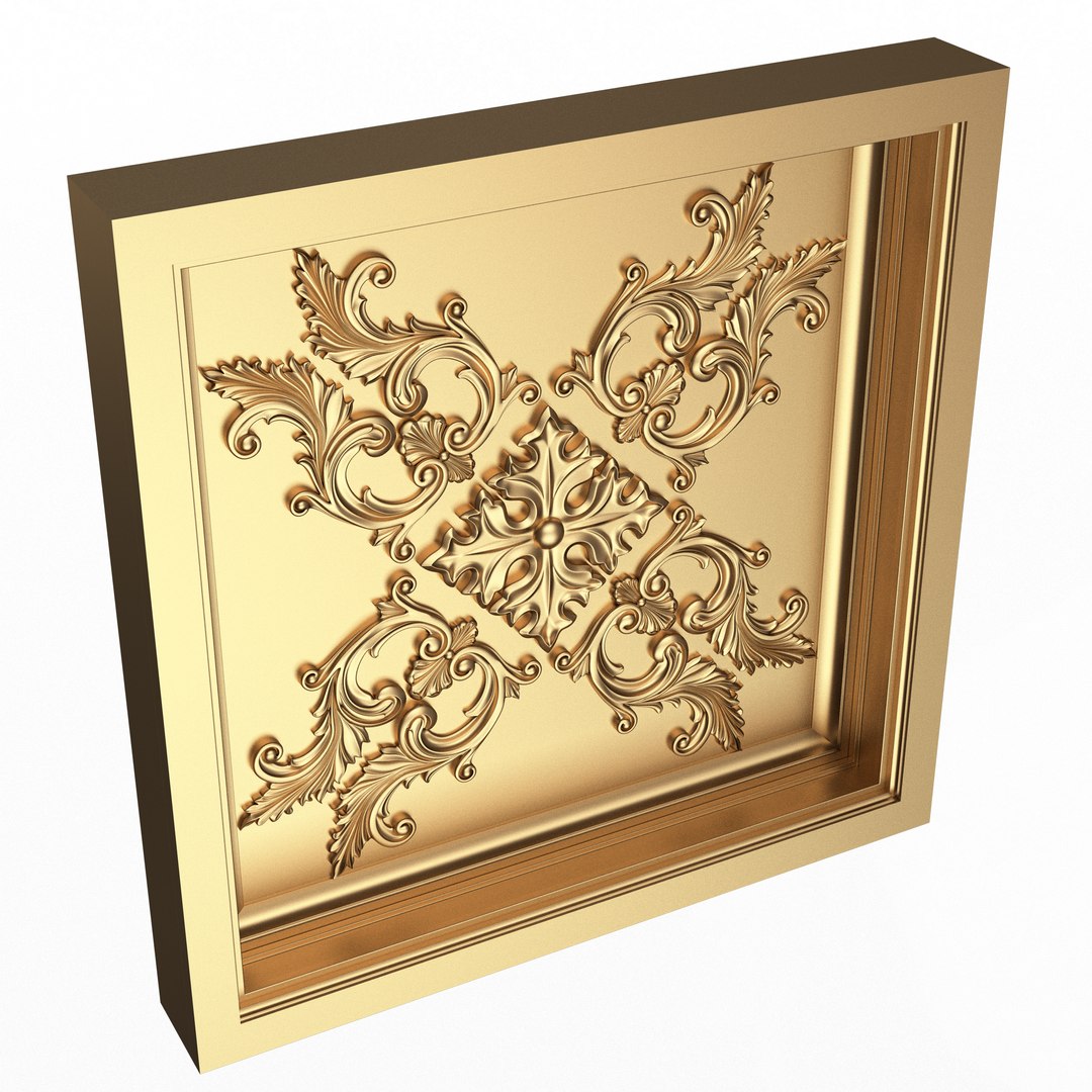 Carved Ceiling Tile 04 3D Model - TurboSquid 2158443
