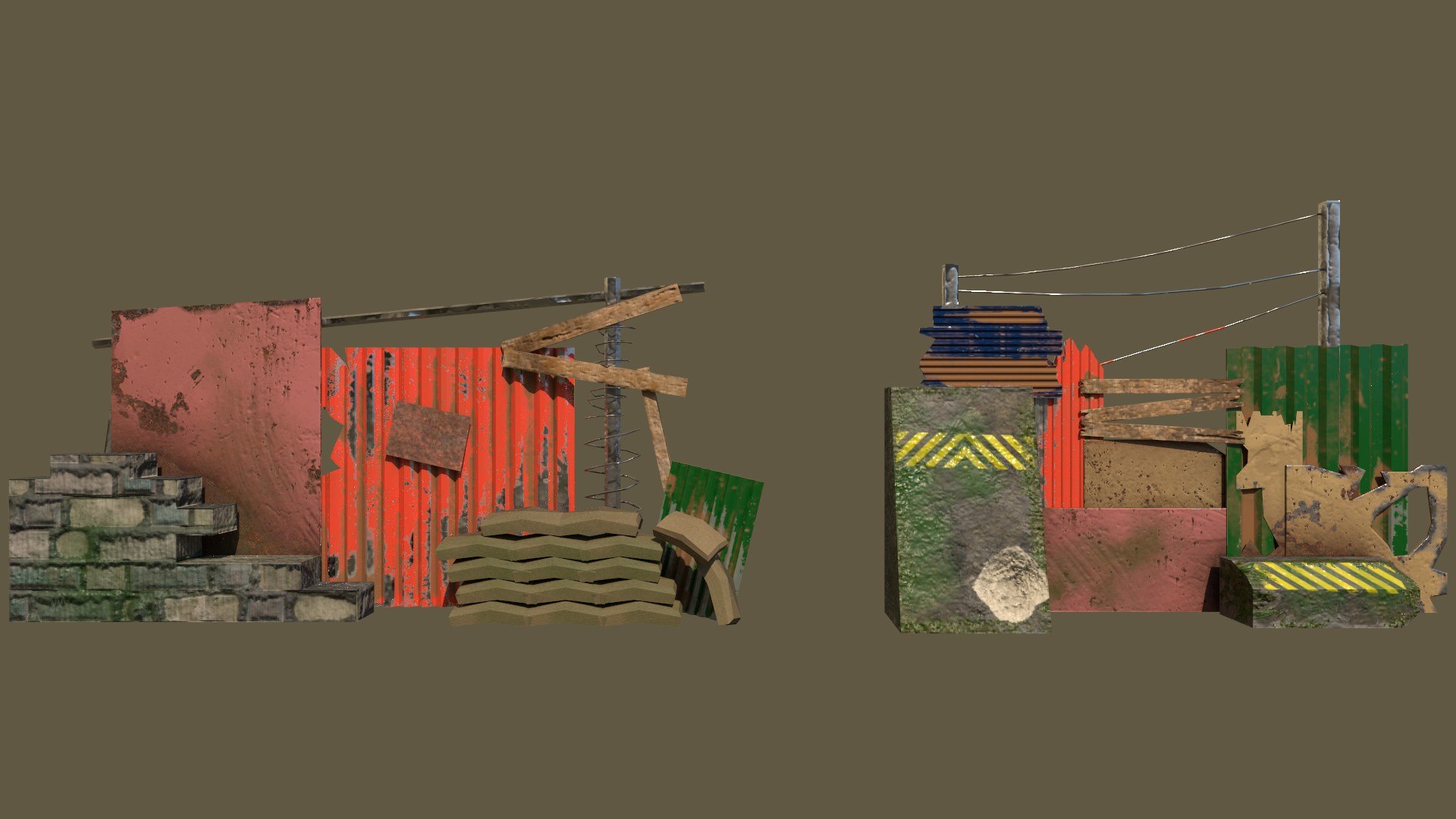 Low Poly Apocalypse Stylized Fences 3D - TurboSquid 1919000