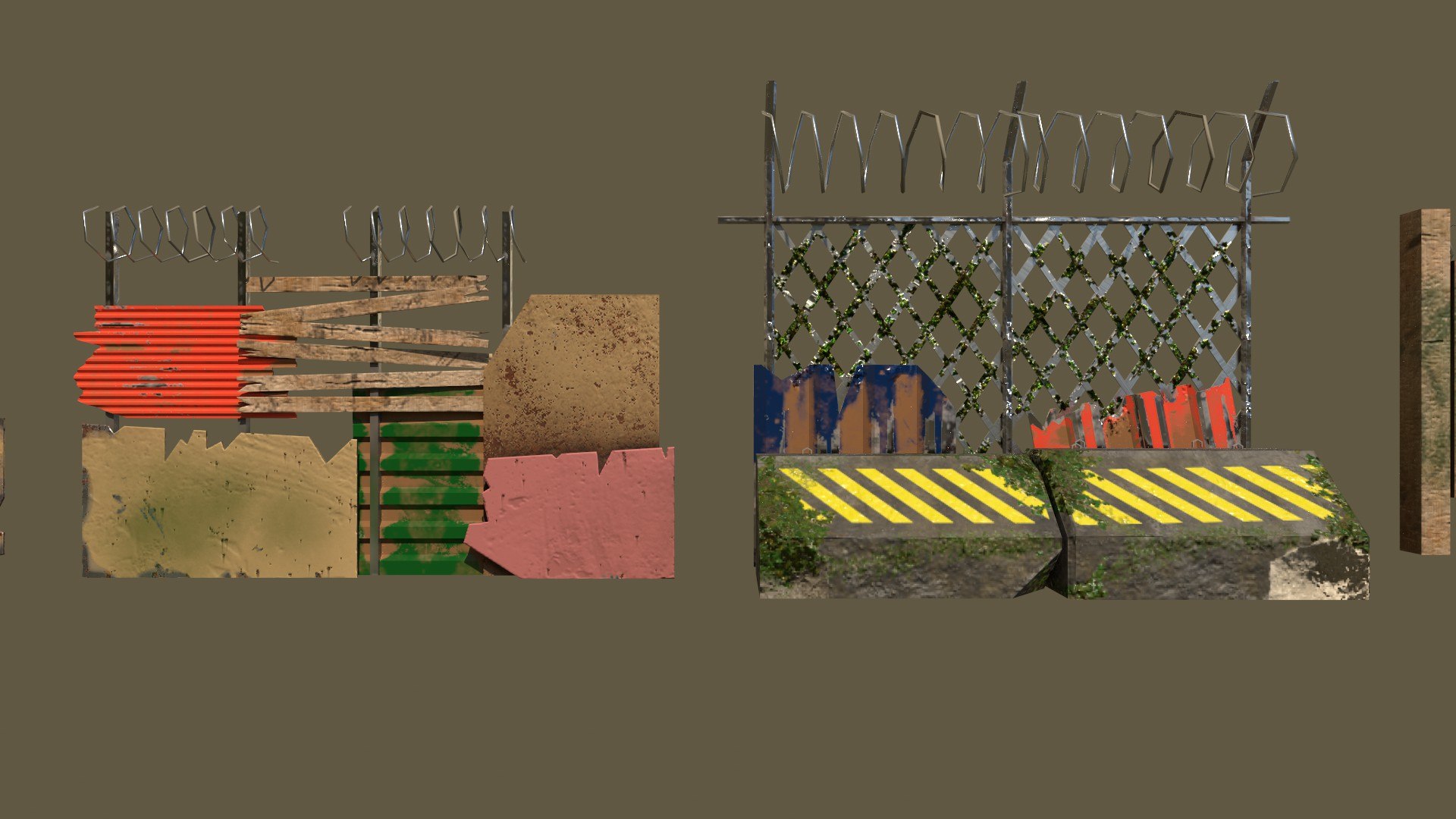 Low Poly Apocalypse Stylized Fences 3D - TurboSquid 1919000