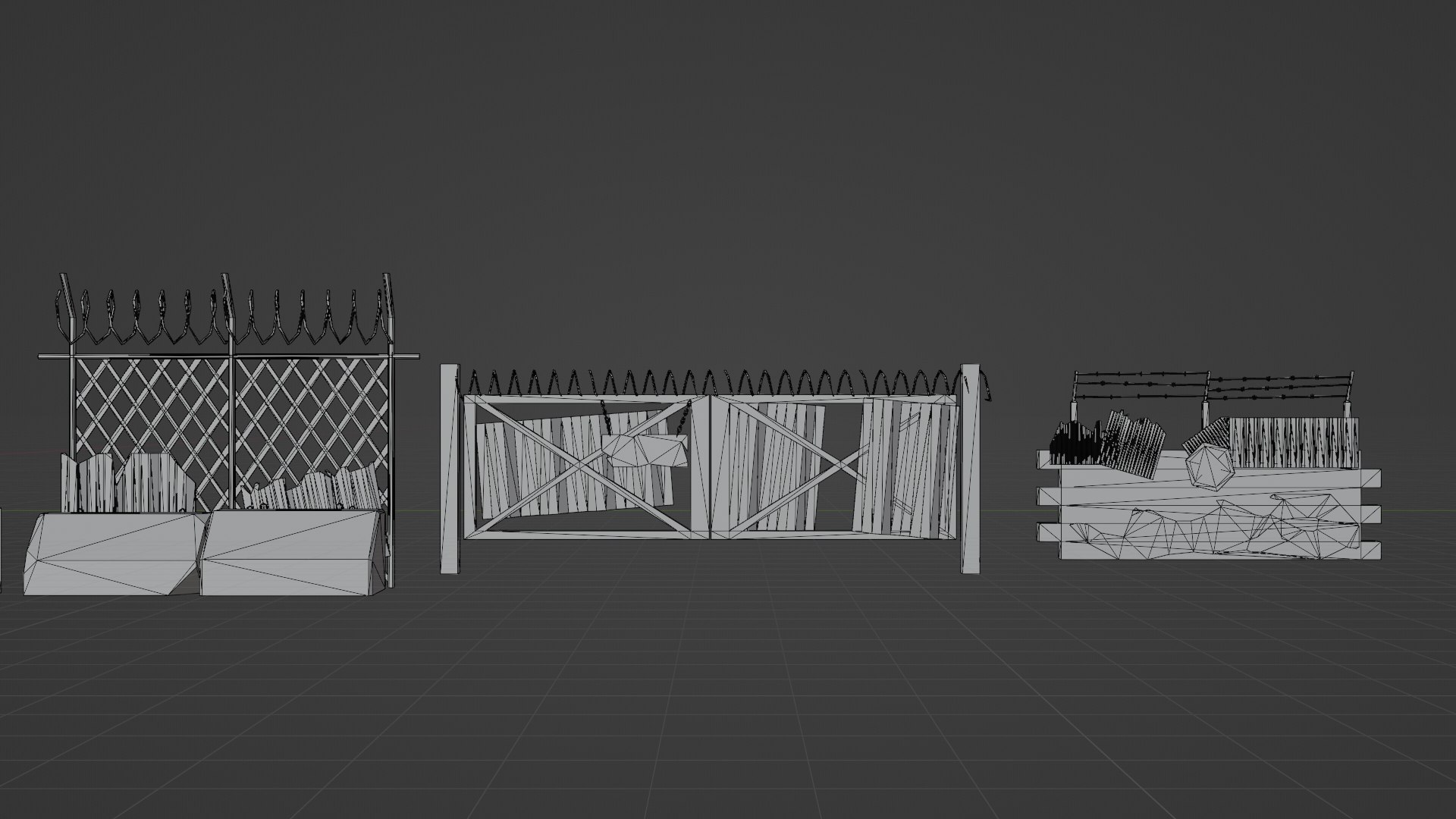 Low Poly Apocalypse Stylized Fences 3D - TurboSquid 1919000