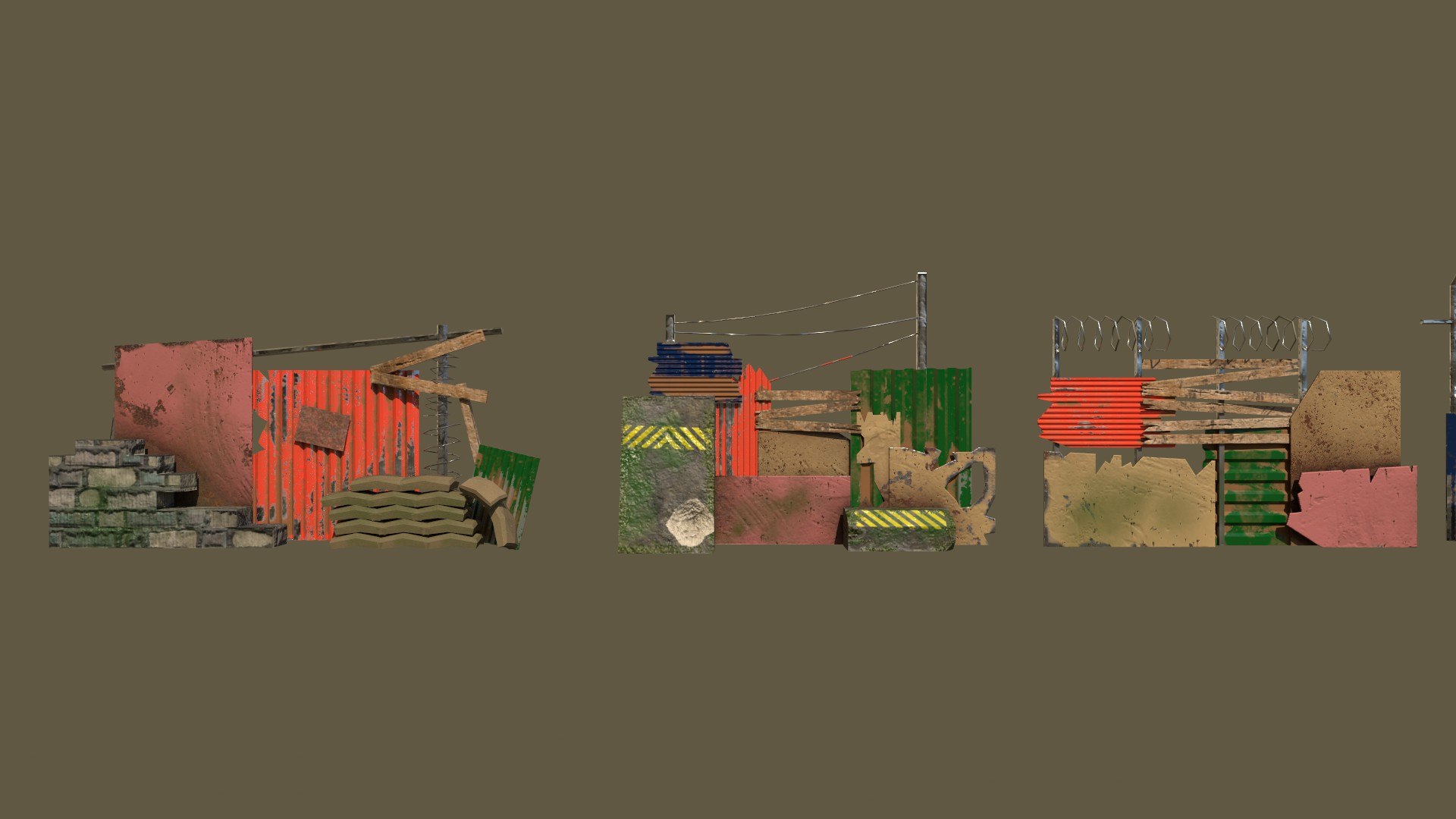 Low Poly Apocalypse Stylized Fences 3D - TurboSquid 1919000