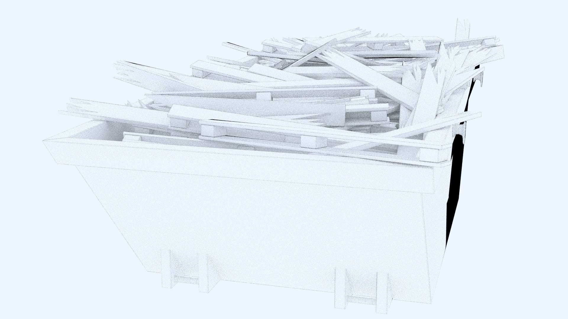 Industrial Container With Broken Pallets 3D Model - TurboSquid 1966384