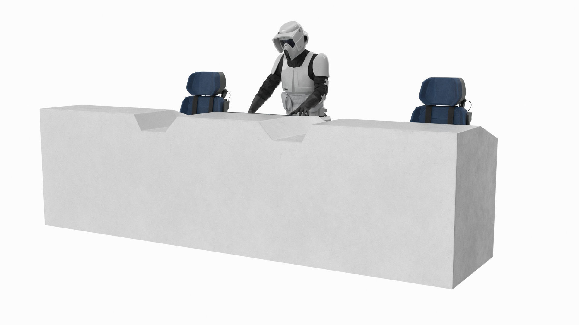 Control Console With Standing Operator White 3D - TurboSquid 2466528