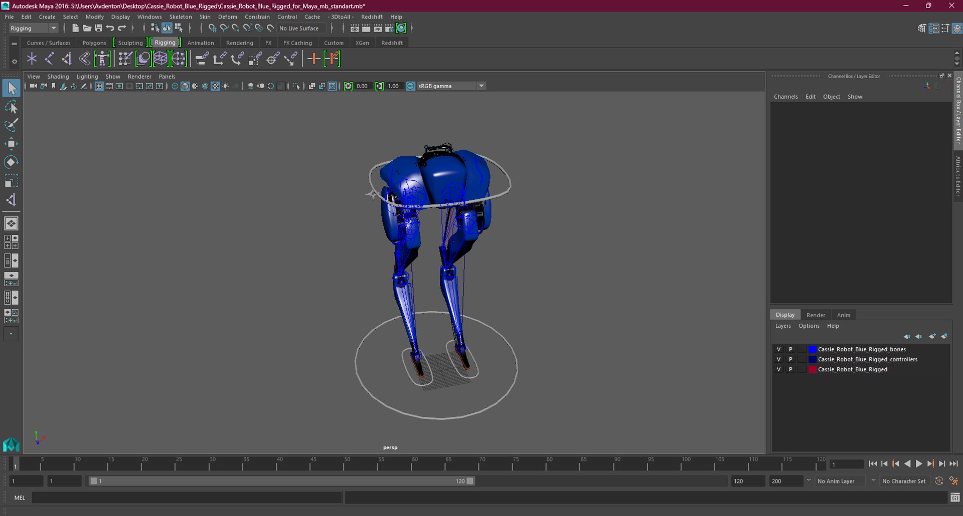 3D Cassie Robot Blue Rigged For Maya Model - TurboSquid 2248049