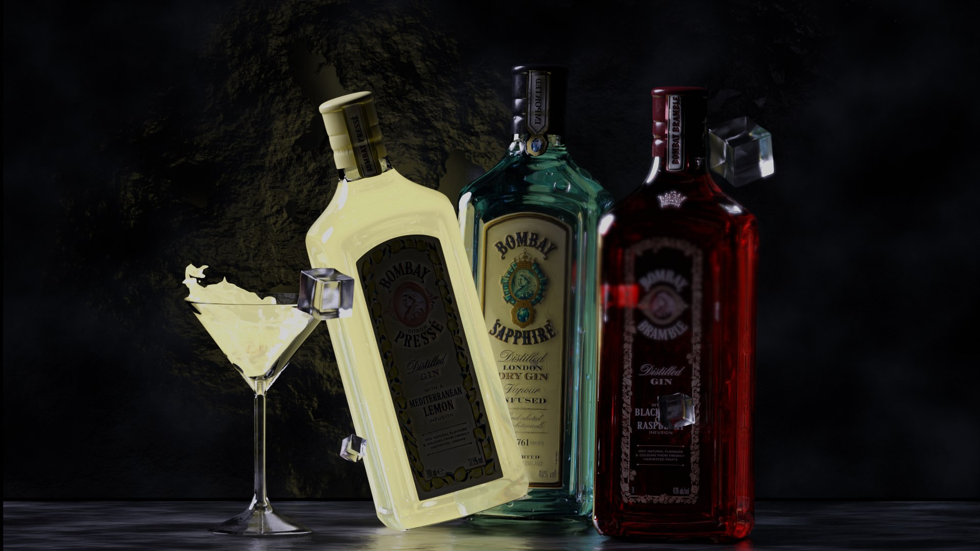3D Bombay Sapphire Gin Collection - TurboSquid 2003192
