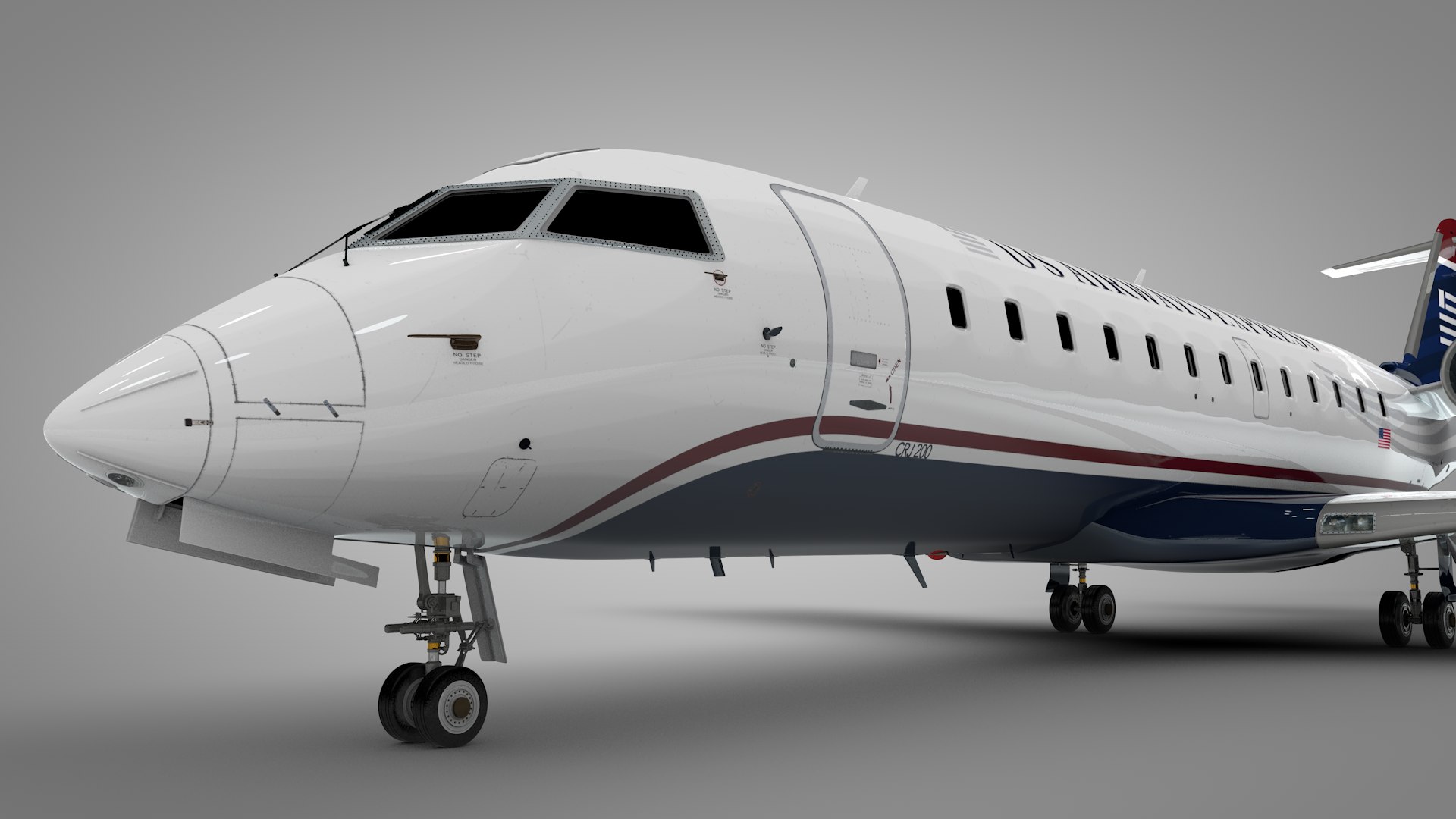 3D Airways Express Bombardier Crj Model - TurboSquid 1655214