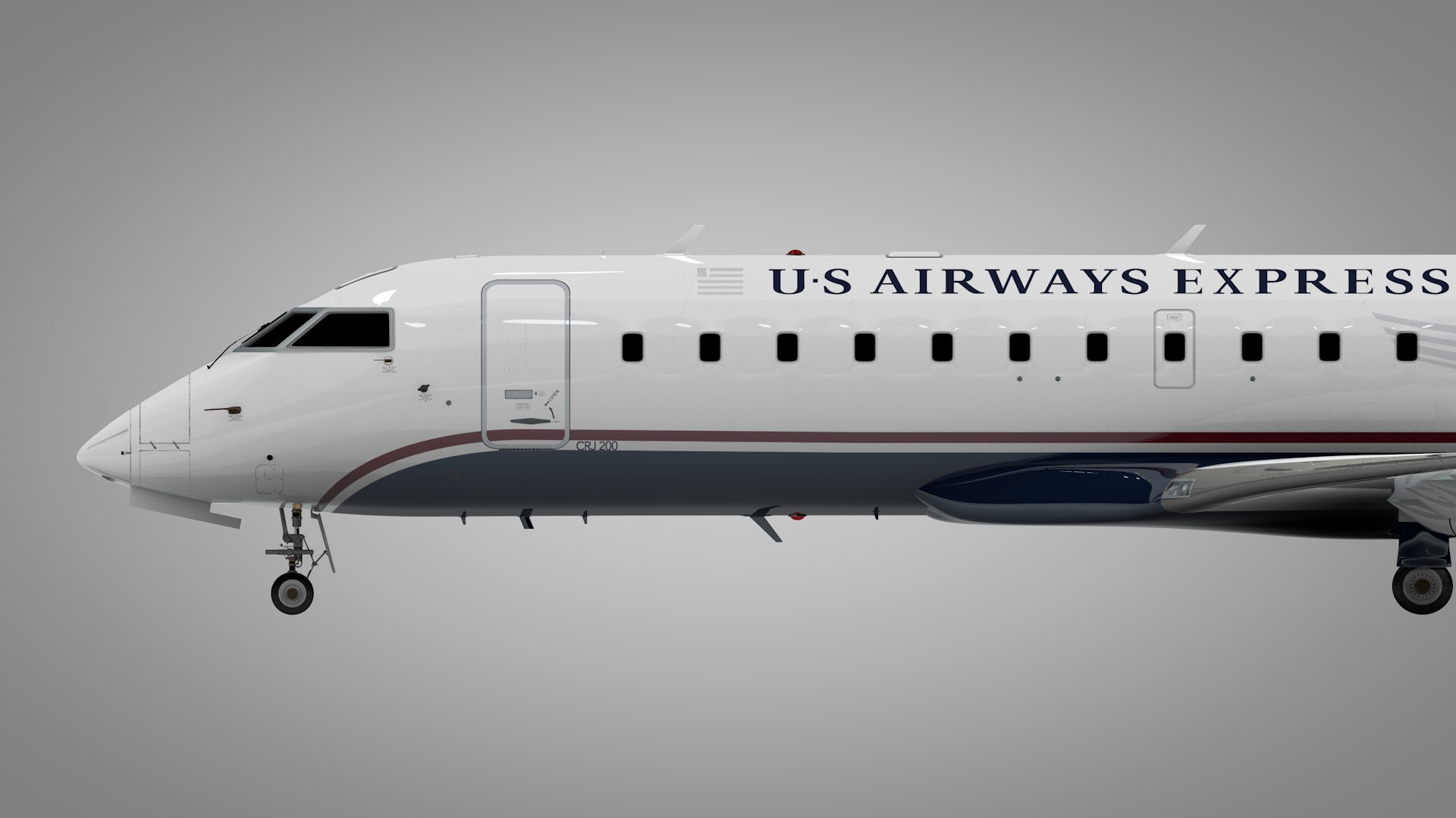 3D Airways Express Bombardier Crj Model - TurboSquid 1655214
