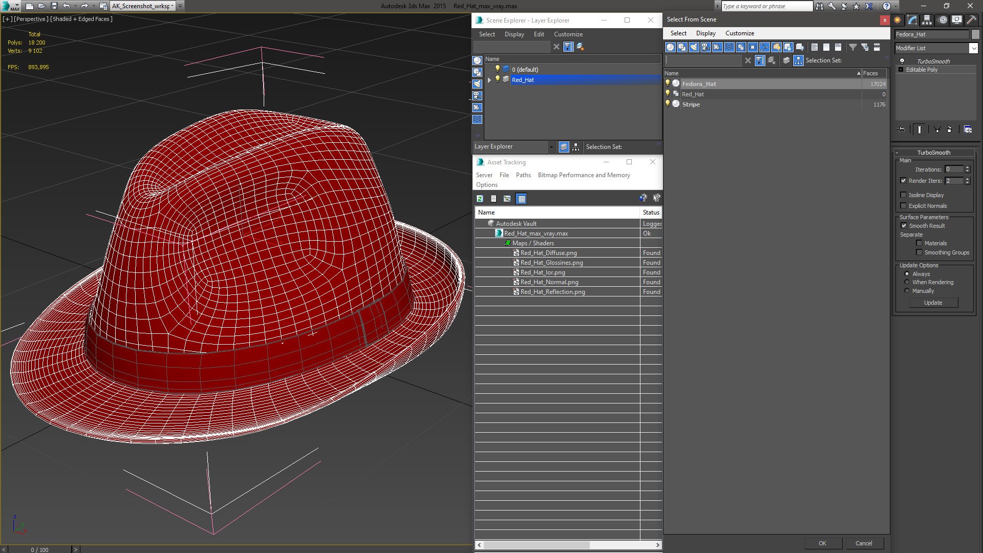 3D Red Hat - TurboSquid 1919127