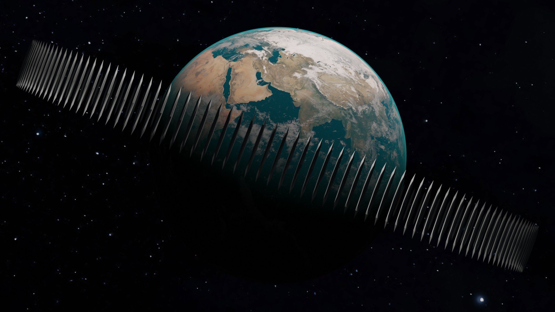 3D ALPHA EARTH PLANET WITH MOVABLE SPACESHIP - TurboSquid 1835615