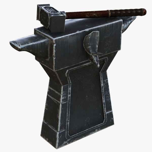 3D Blacksmith Anvil and Hammer model - TurboSquid 1922753