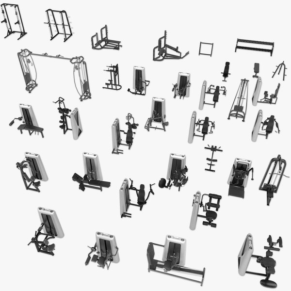 3D Generic Fitness Equipment Set model - TurboSquid 1996246