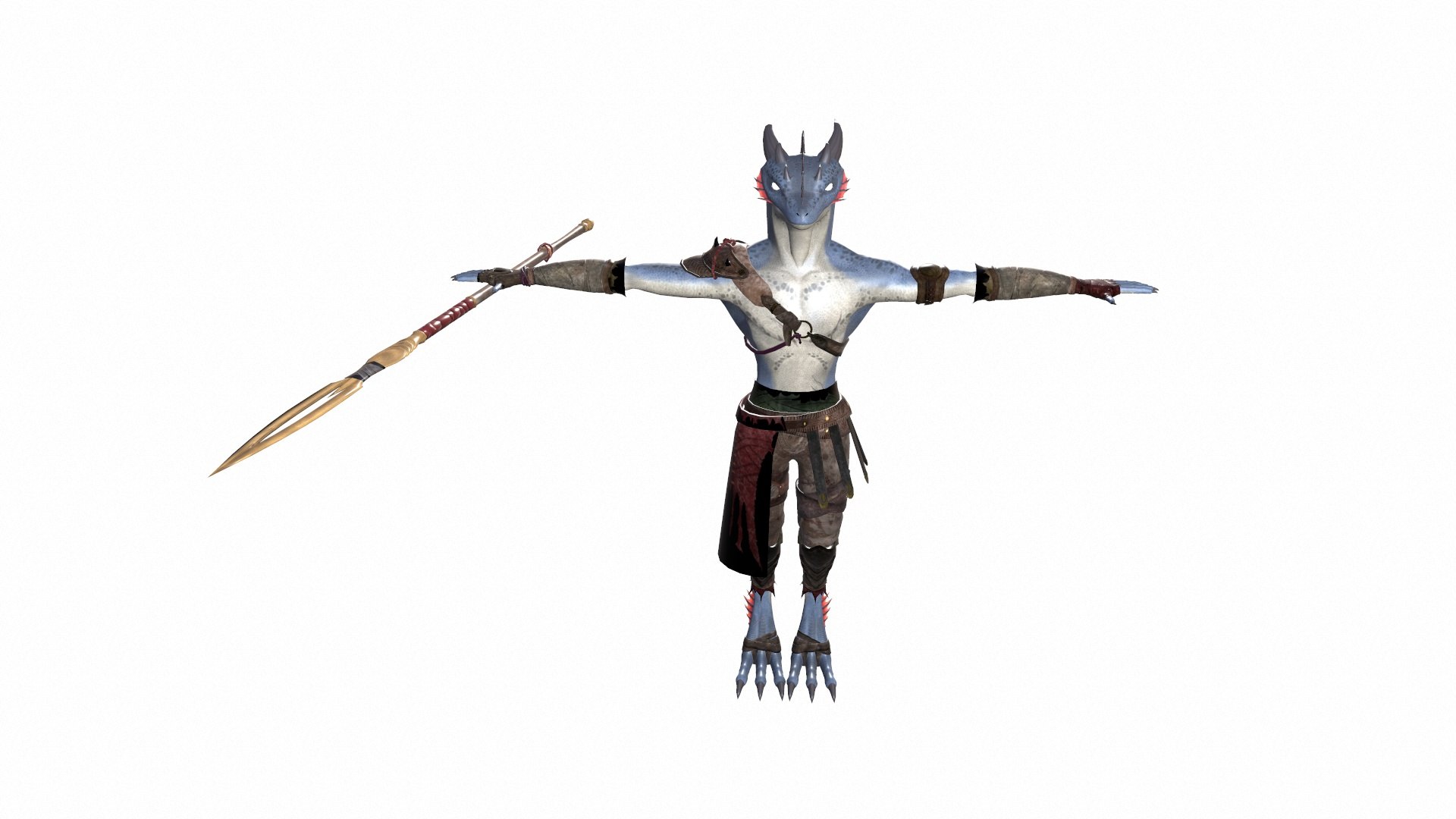 3D Lizard Kin Warrior Character Rig - TurboSquid 2437977