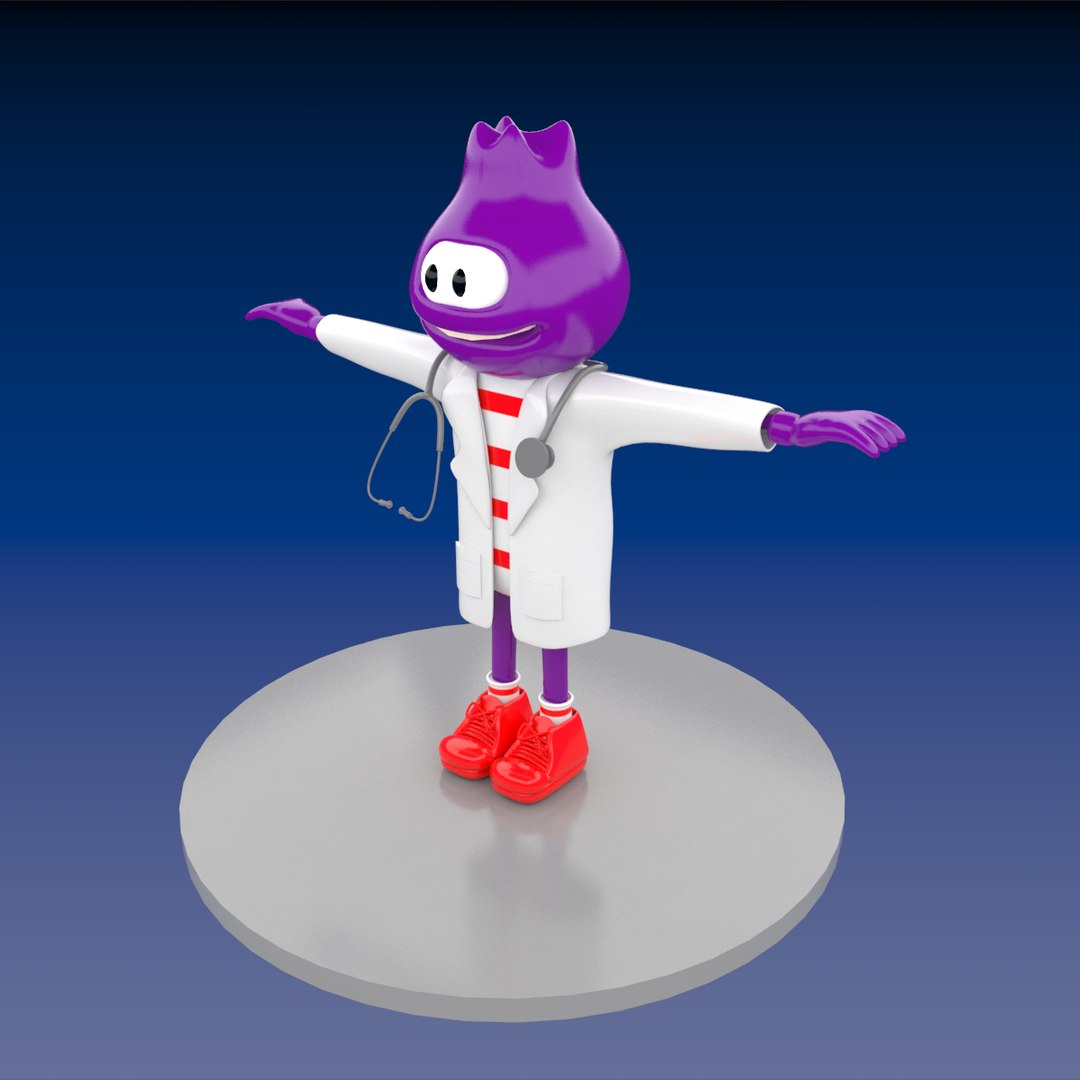 doctor blueberry mascot 3d max