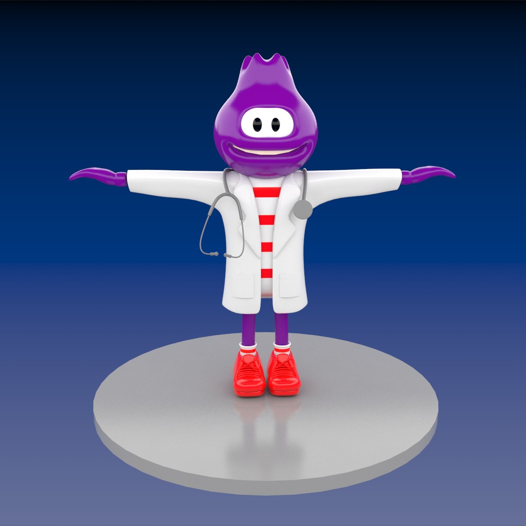 doctor blueberry mascot 3d max