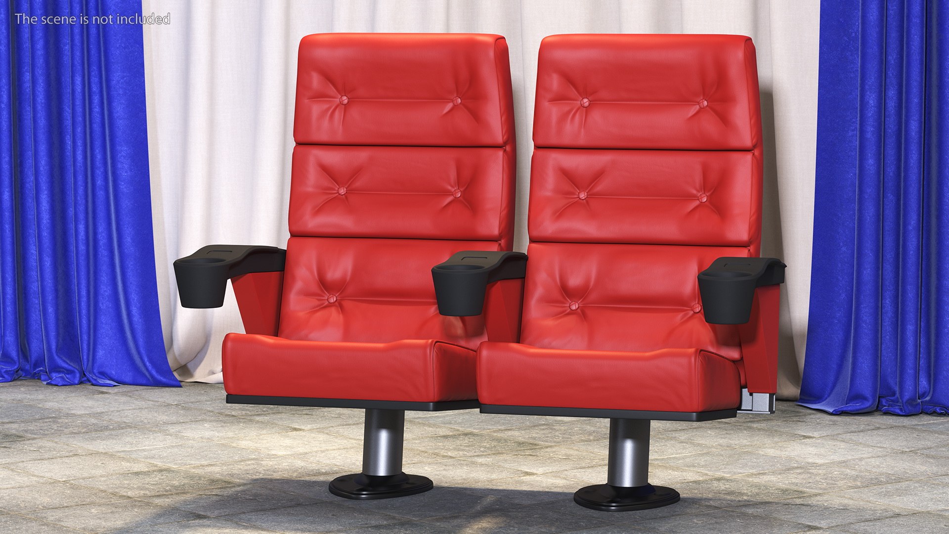 3D Leather Cinema Chairs For Two Places Red - TurboSquid 1934928