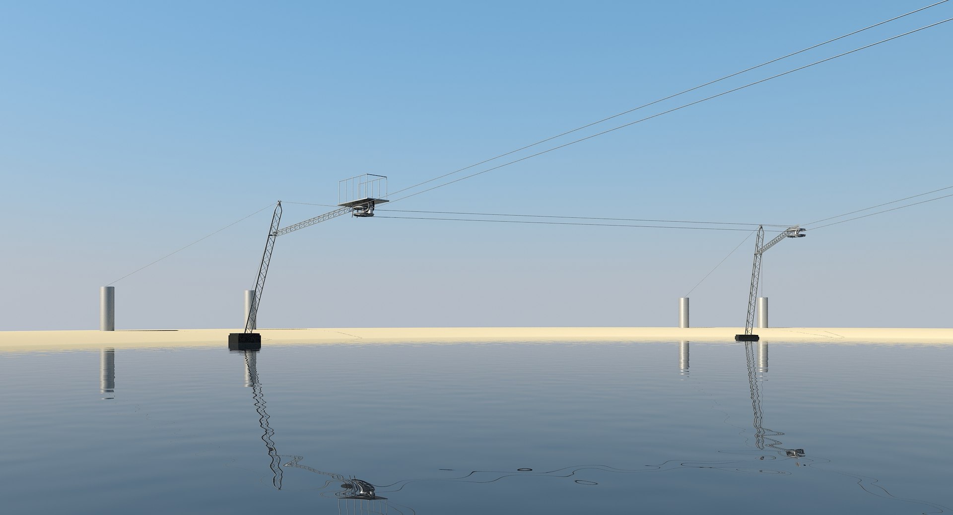 3d wakeboard cable road