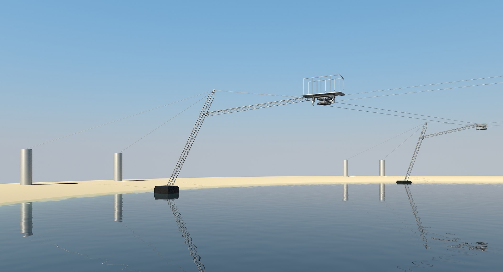 3d wakeboard cable road