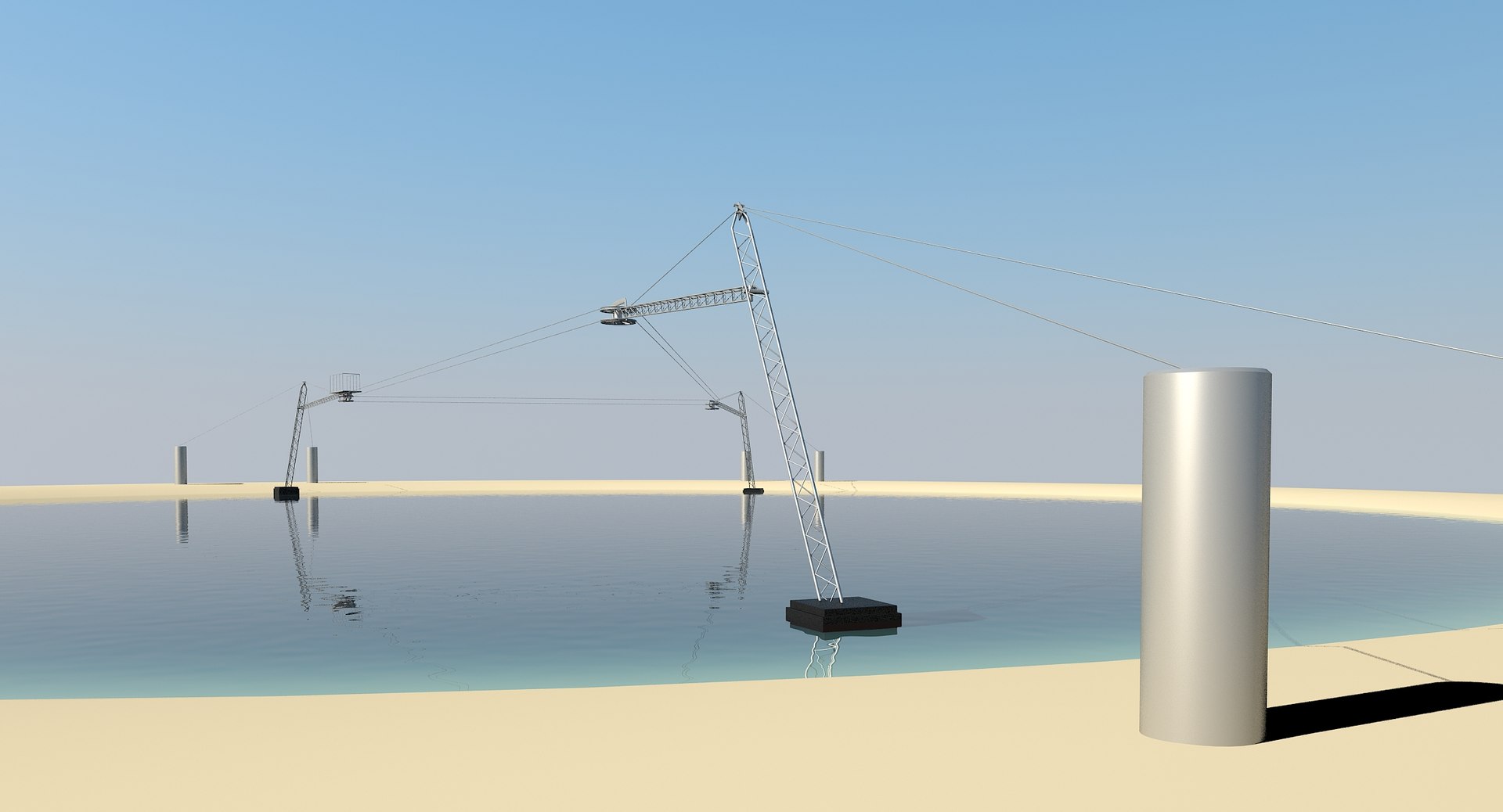 3d wakeboard cable road