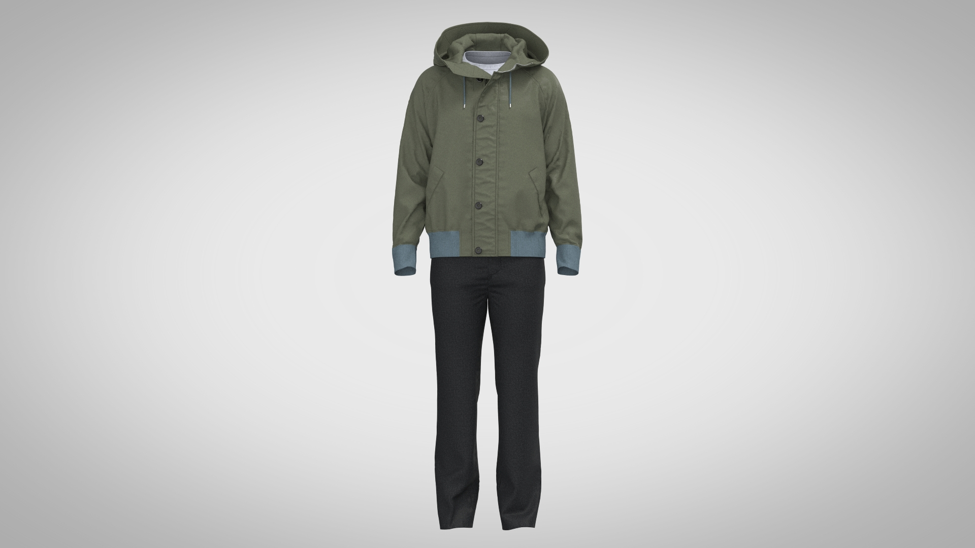 3D Hooded Bomber Jacket Outfit Model - TurboSquid 2187949