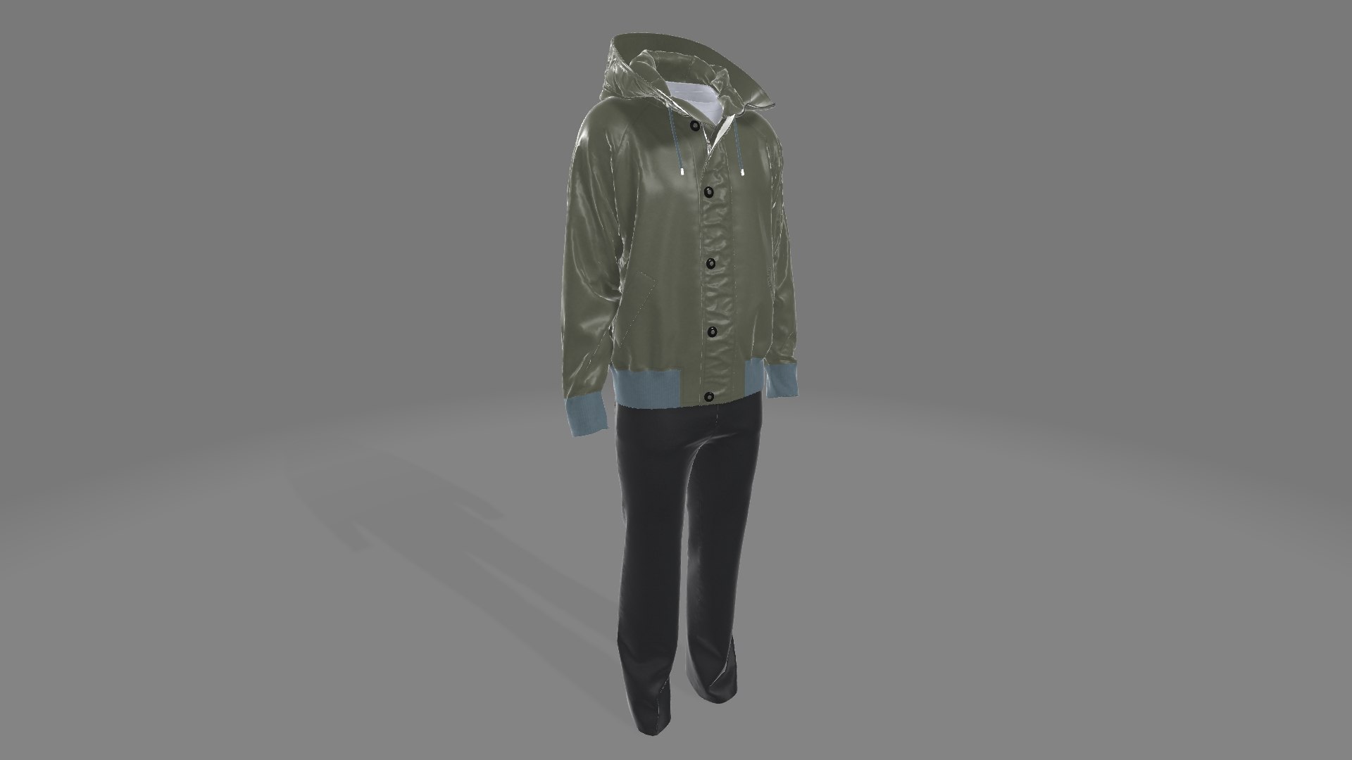 3D Hooded Bomber Jacket Outfit Model - TurboSquid 2187949