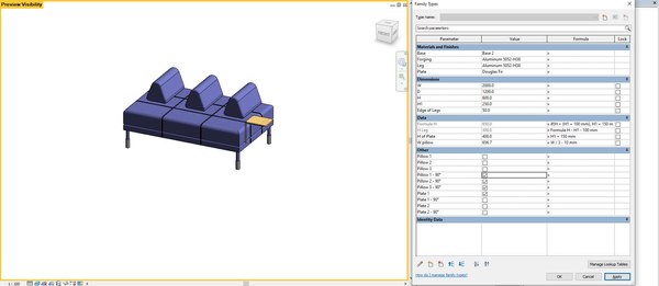 modelo 3d Revit family ikea flottebo sofá cama modelo gratis ...